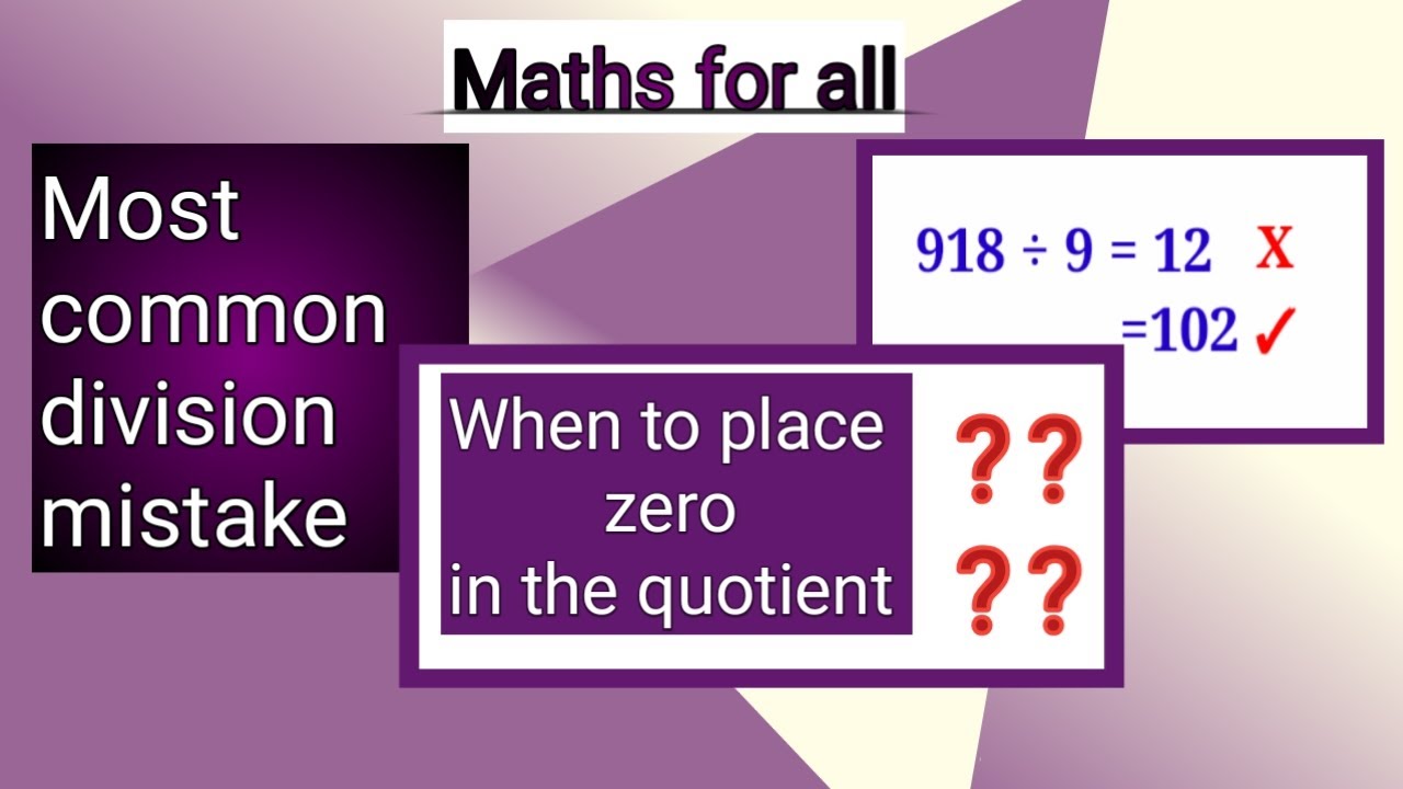 When to place zero in the Quotient/Maths for all - YouTube