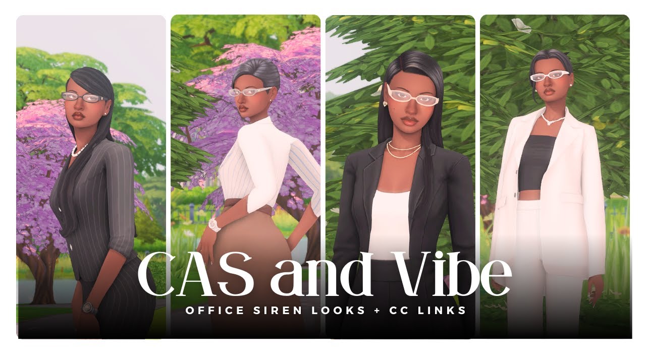The Sims 4 CAS and Vibe | Office Siren Looks + CC Links - YouTube