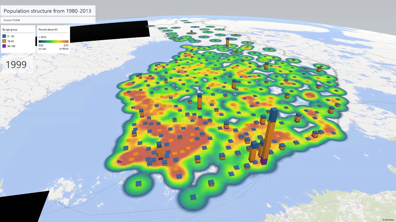 Finland - Evolution of the population structure from 1980 2013 - YouTube