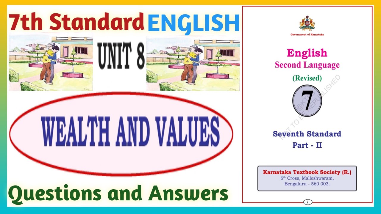 7th#Standard#English#part-2#Unit-8# WEALTH AND VALUES#QUESTIONS AND ...