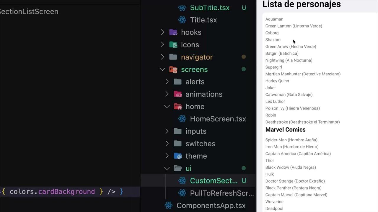 S12l22 React Native Apps Para Ios Y Android Componente Sectionlist Youtube