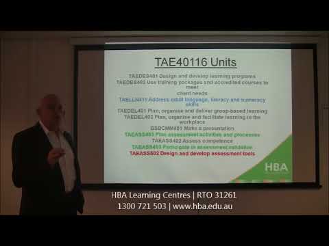 Overview: TAE40116 Certificate IV in Training and Assessment - YouTube