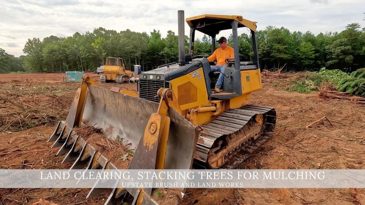Land Clearing and Stacking Trees - YouTube