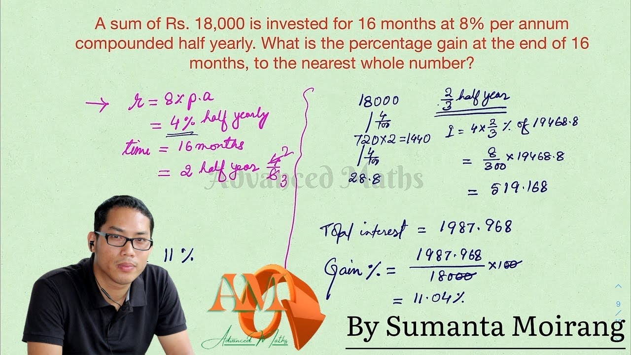 A Sum Of Rs 18 000 Is Invested For 16 Months At 8 Per Annum a-sum-of-rs-18-000-is-invested-for-16-months-at-8-per-annum