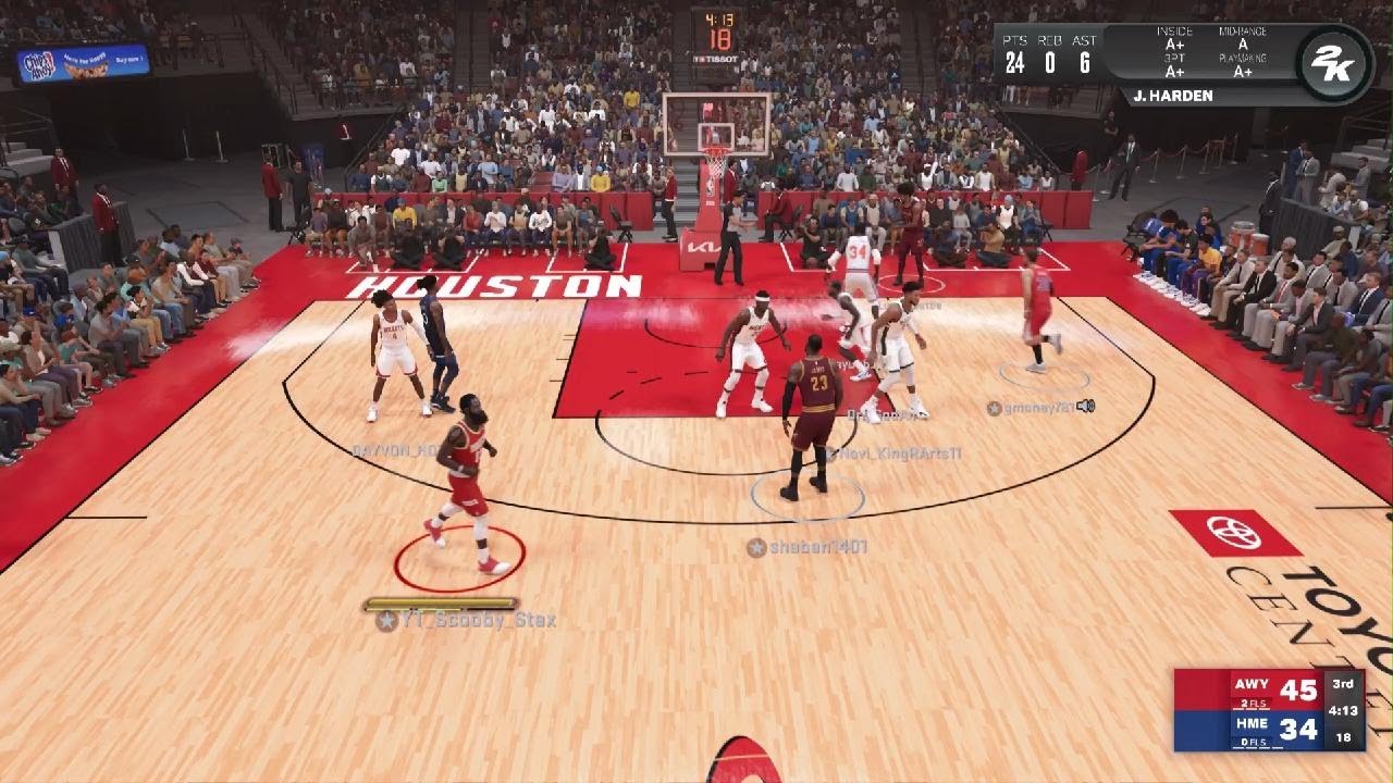 NBA 2K23 Online player control. James Harden with his signature triple ...