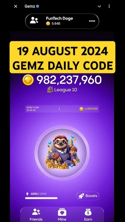 Gemz Daily Code Today 19 August | Gemz Code Today #gemzcode #dailycipher #19august # ...