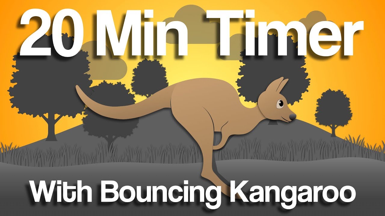 20 min bouncing Kangaroo countdown timer for study, classroom, fitness ...