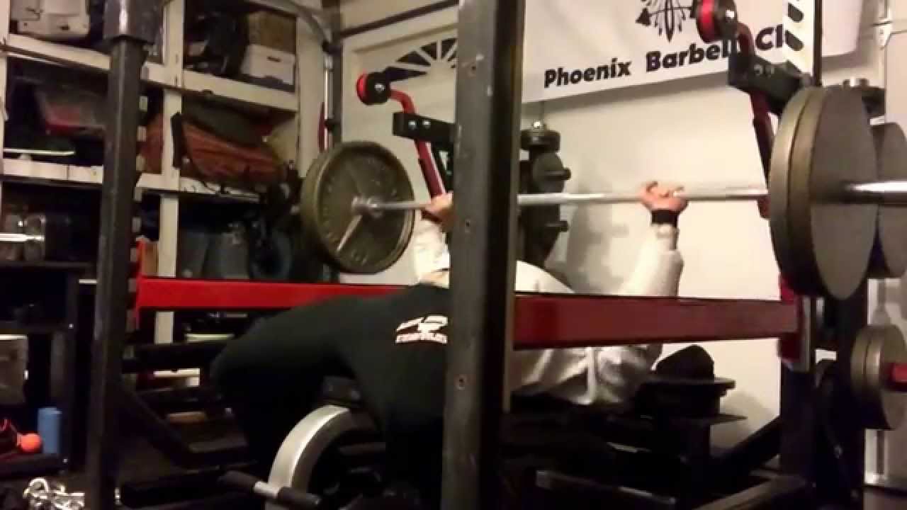 April-1-2015 Bench Press 225x5 with new monolift hooks - YouTube