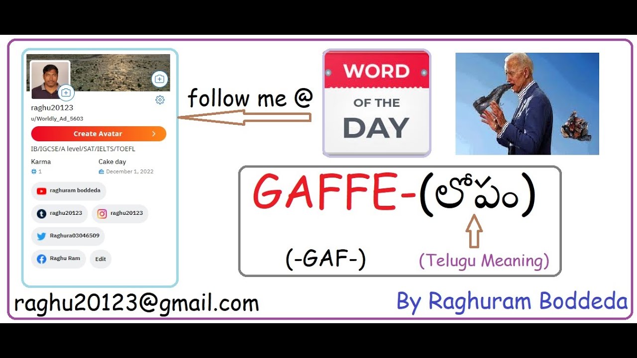 Word of the day-"Gaffe"- For SAT/IELTS/TOEFL/IB/IGCSE/A level Exams ...