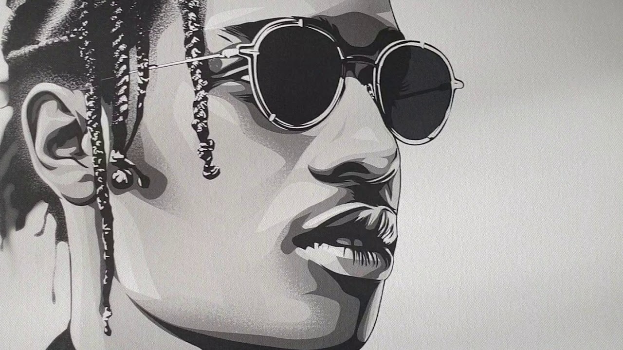 Asap Rocky Black And White Drawing
