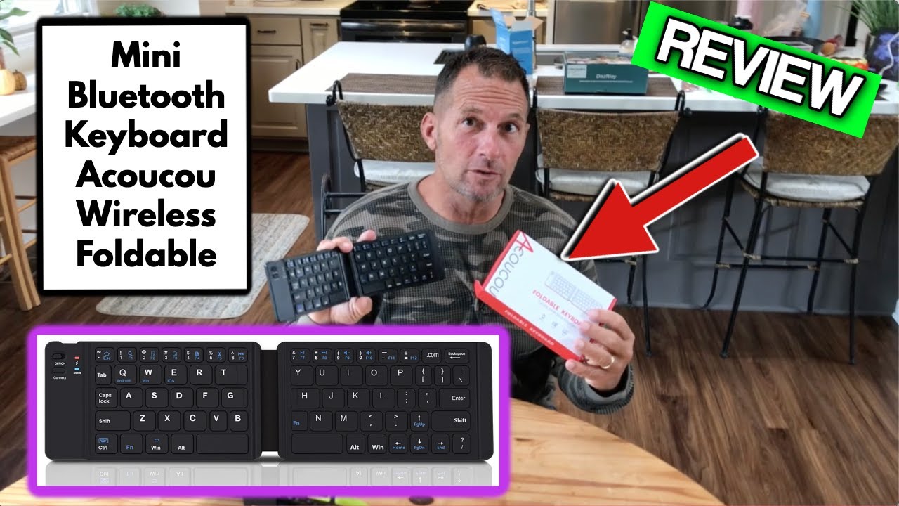 Mini Bluetooth Keyboard Acoucou Wireless Foldable Keyboard - YouTube
