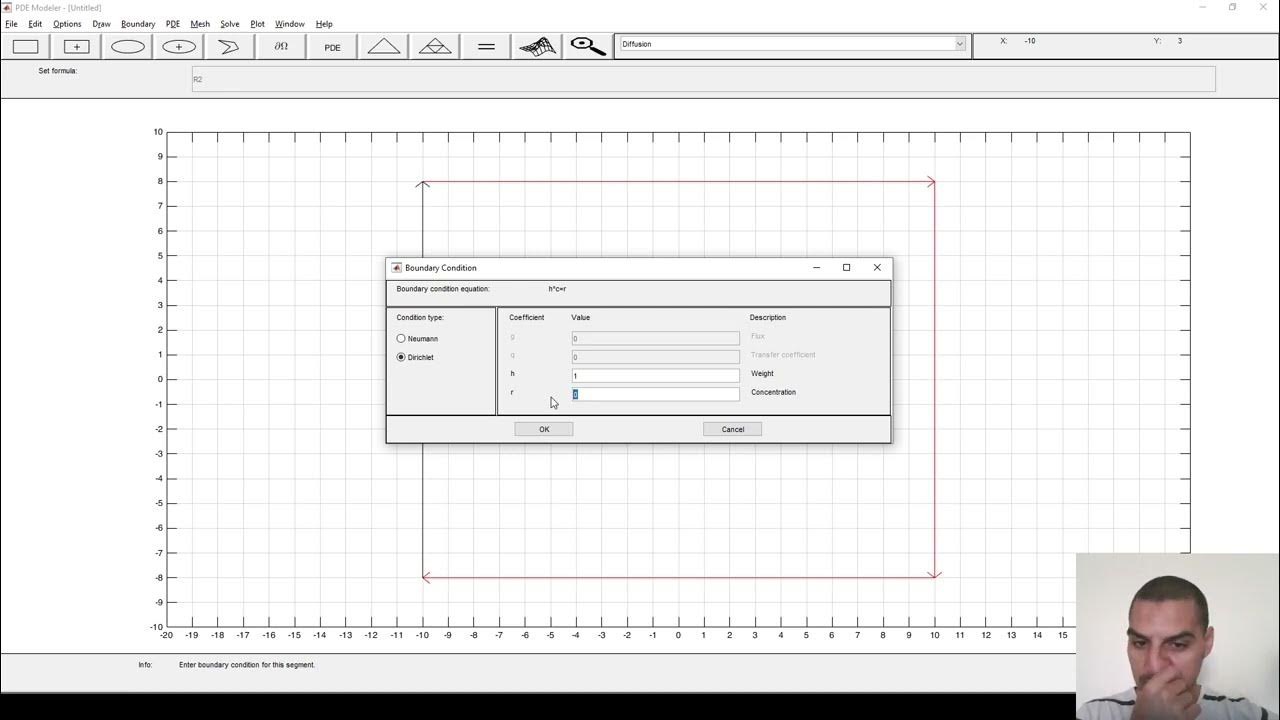 Introduction to Matlab in Arabic | 58 | Matlab PDE Modeler - Defining boundary conditions - YouTube