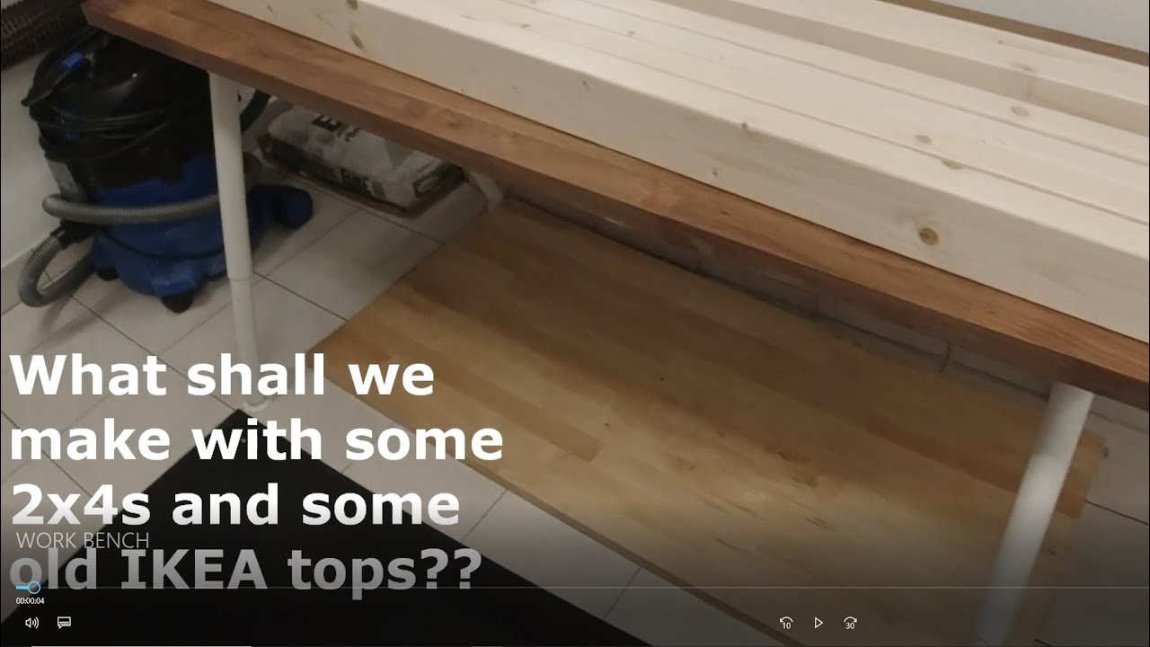 Great work bench with IKEA worktop. - YouTube