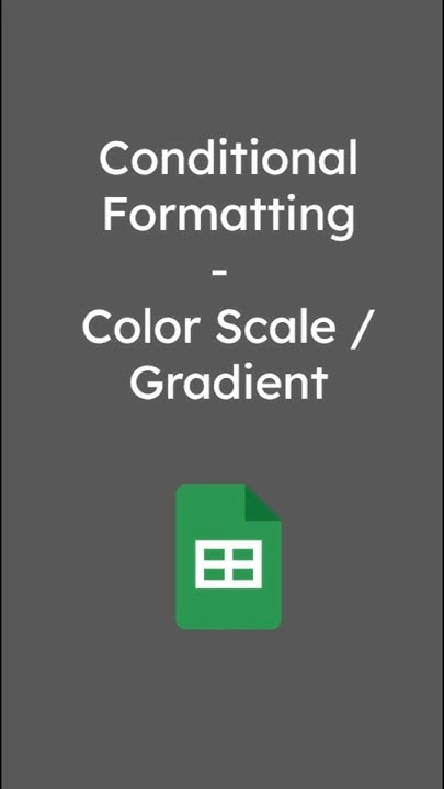 Conditional Formatting - Color Scale - YouTube