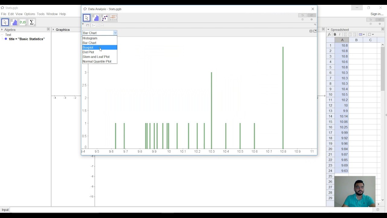 Geogebra Tutorial - Basic Statistics - YouTube