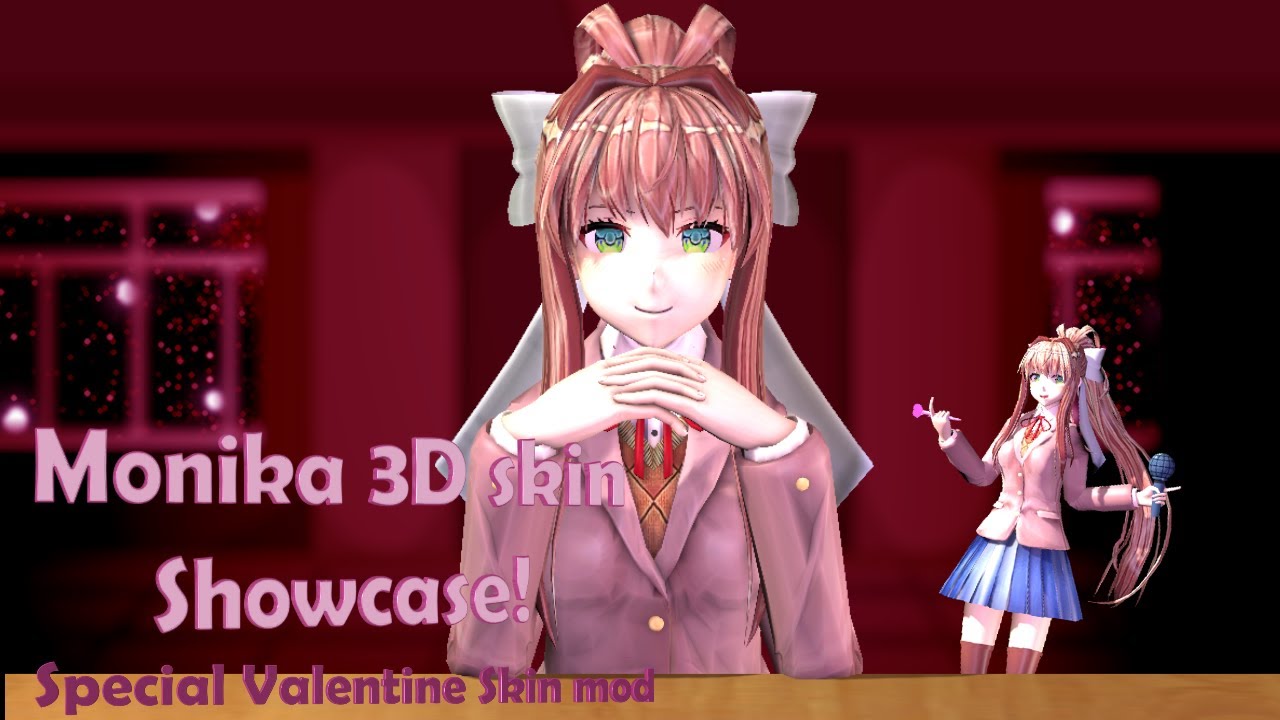 Friday Night Funkin DDTO Monika 3D Skin Showcase! - YouTube