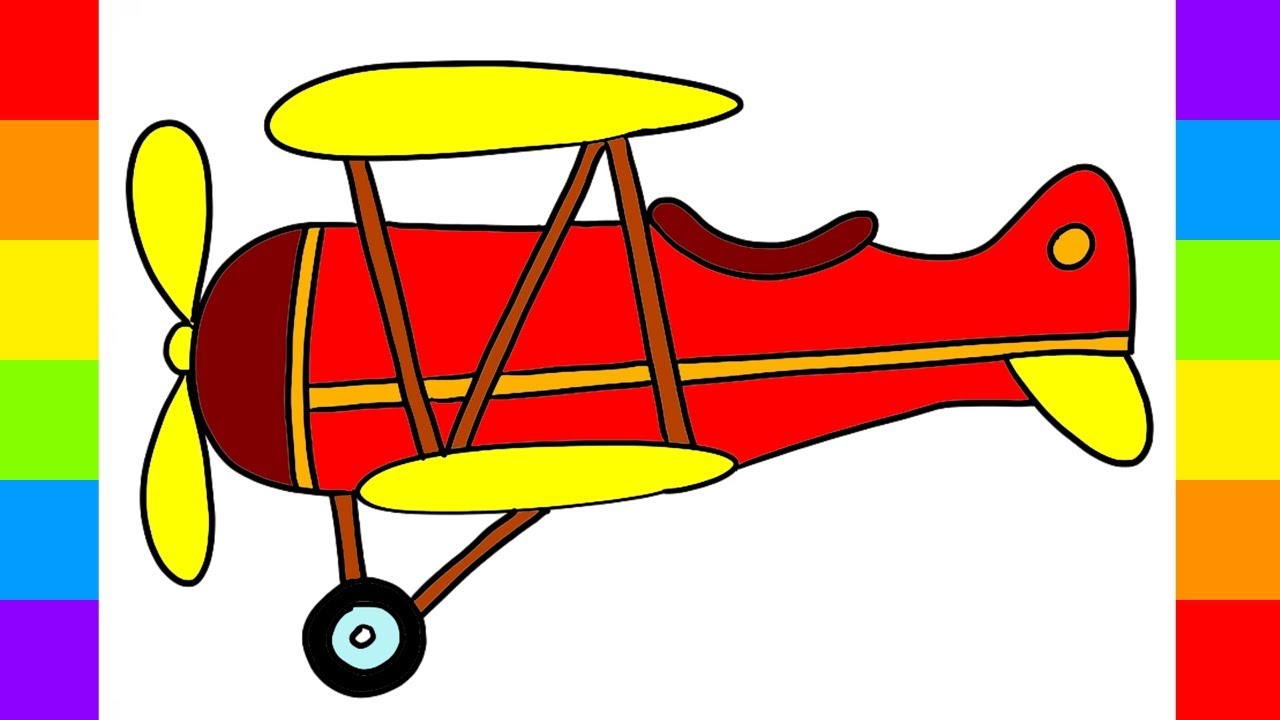 how to draw an old airplane step by step easy - YouTube