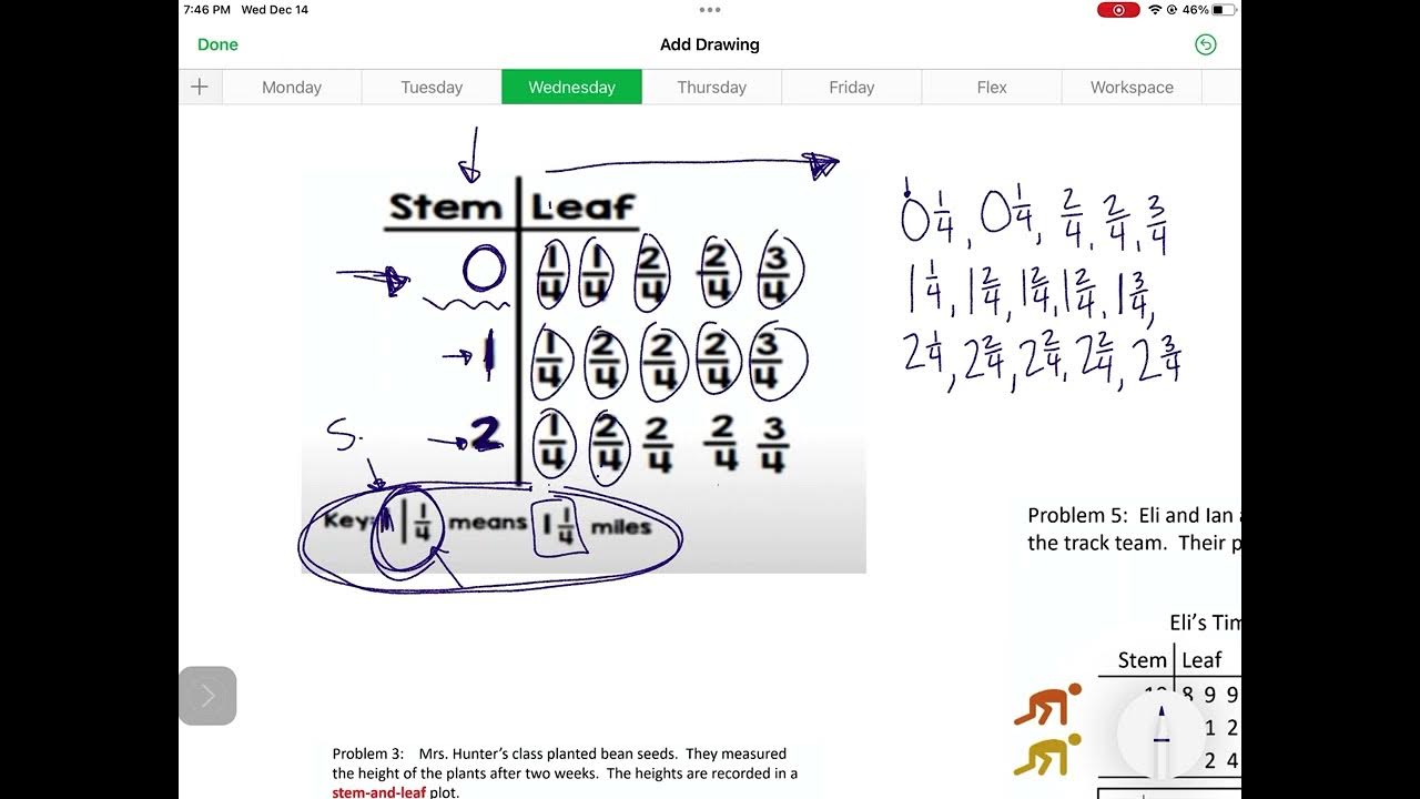 Stem and Leaf Plots with Decimals and Fractions - YouTube