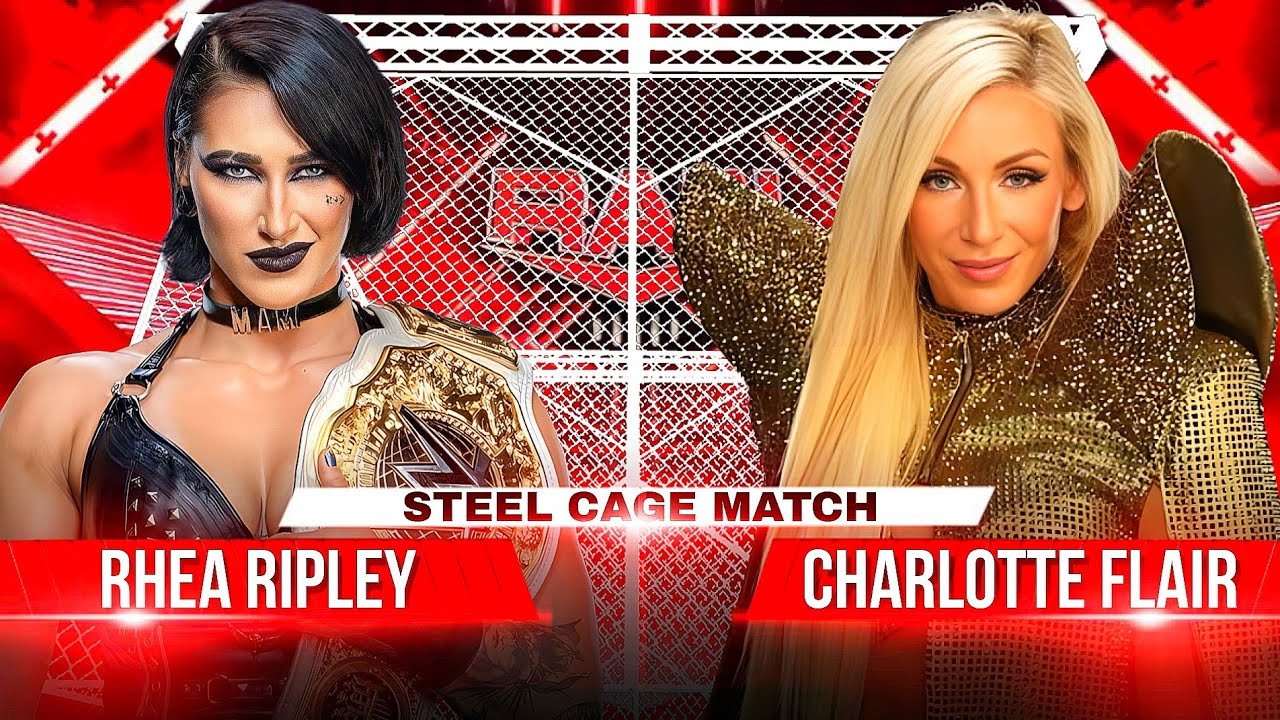 Charlotte Flair Vs Rhea Ripley - Steel Cage Match | WWE Raw - YouTube