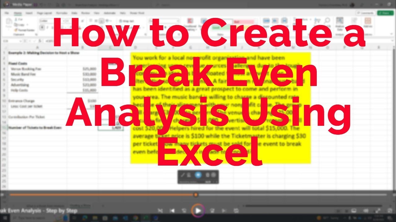 Break-Even Analysis Using Excel: Step by Step Tutorial - YouTube