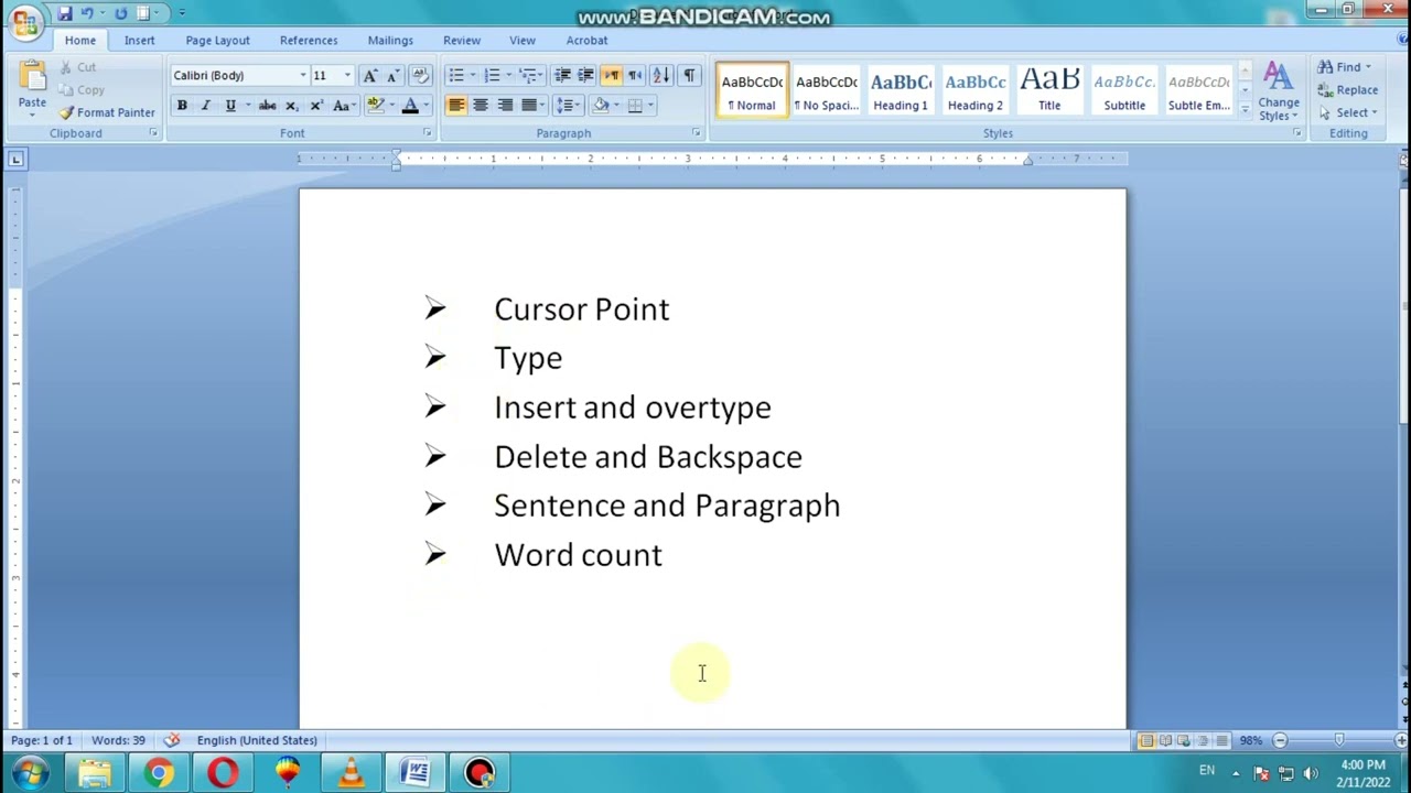 Lec#5 | MS Word - Basic | How to insert, Overtype, backspace & Delete ...