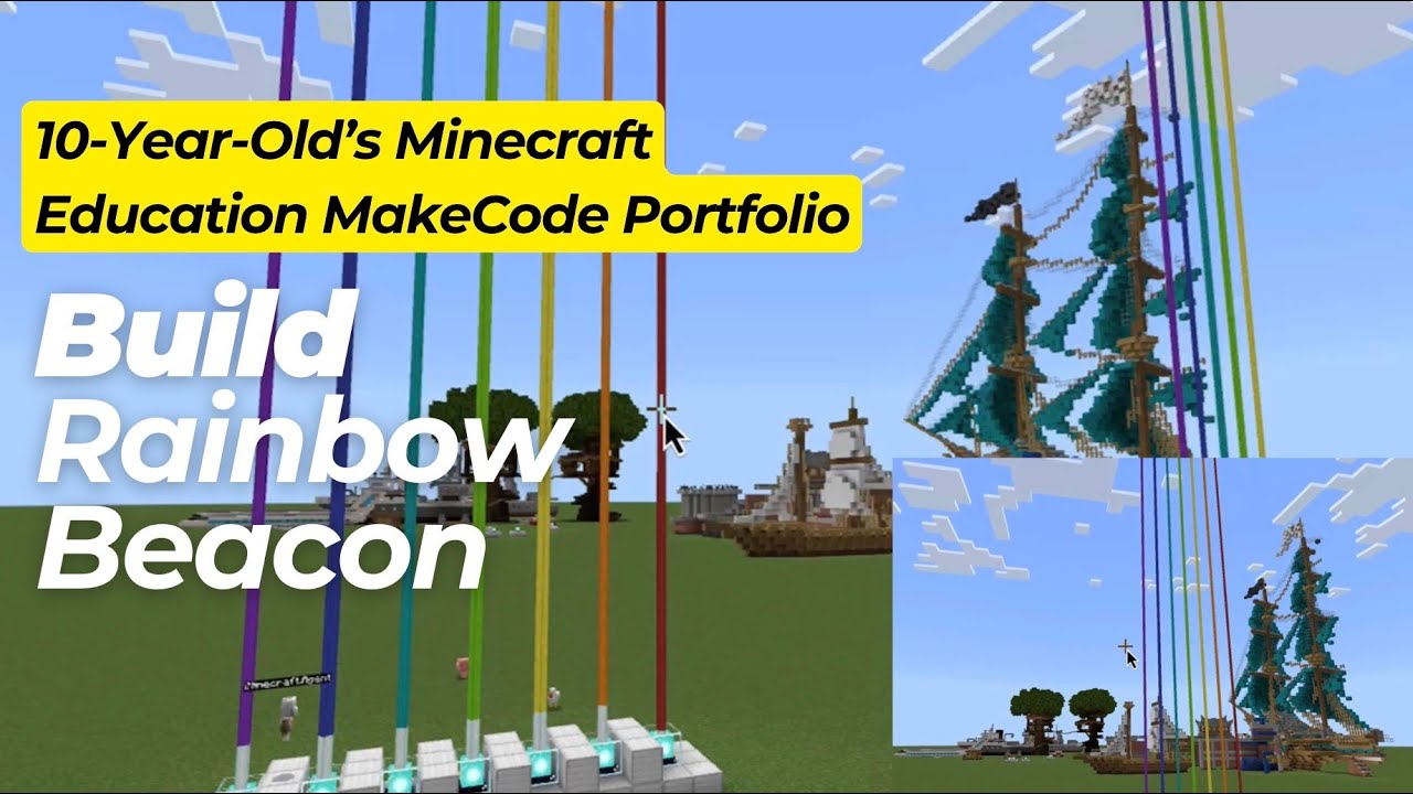 Minecraft Education MakeCode: Create a Colorful Rainbow Beacon - Easy Coding for Beginners ...