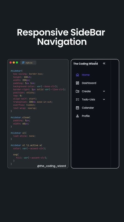 Responsive Sidebar Navigation Coding Webcoding Webdesign Webdevelopement Htmlcss Youtube 