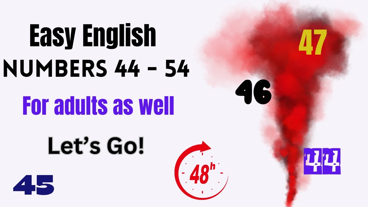 Easy count English Numbers 44 to 54. #englishvocabularyforchildren # ...