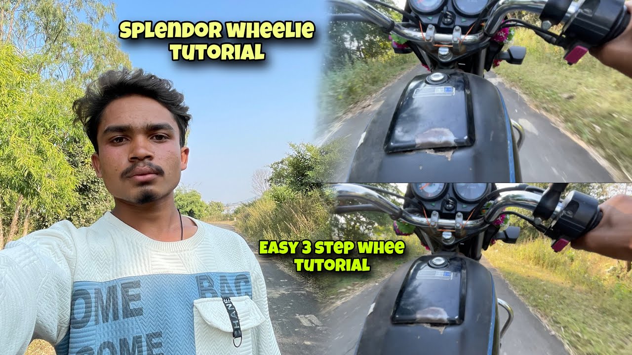 Splendor plus bike per wheelie kese lgaye 🚀 || easy 3 step wheelie ...