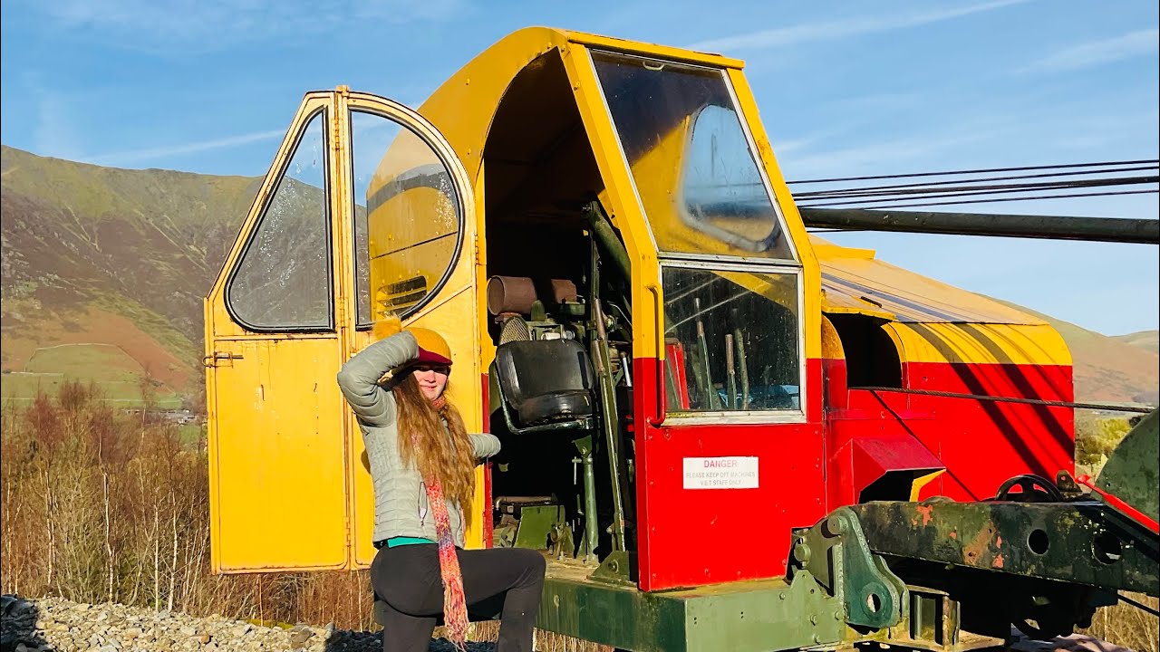 Disused quarry, steam train, diggers, abandoned heavy plant machinery ...