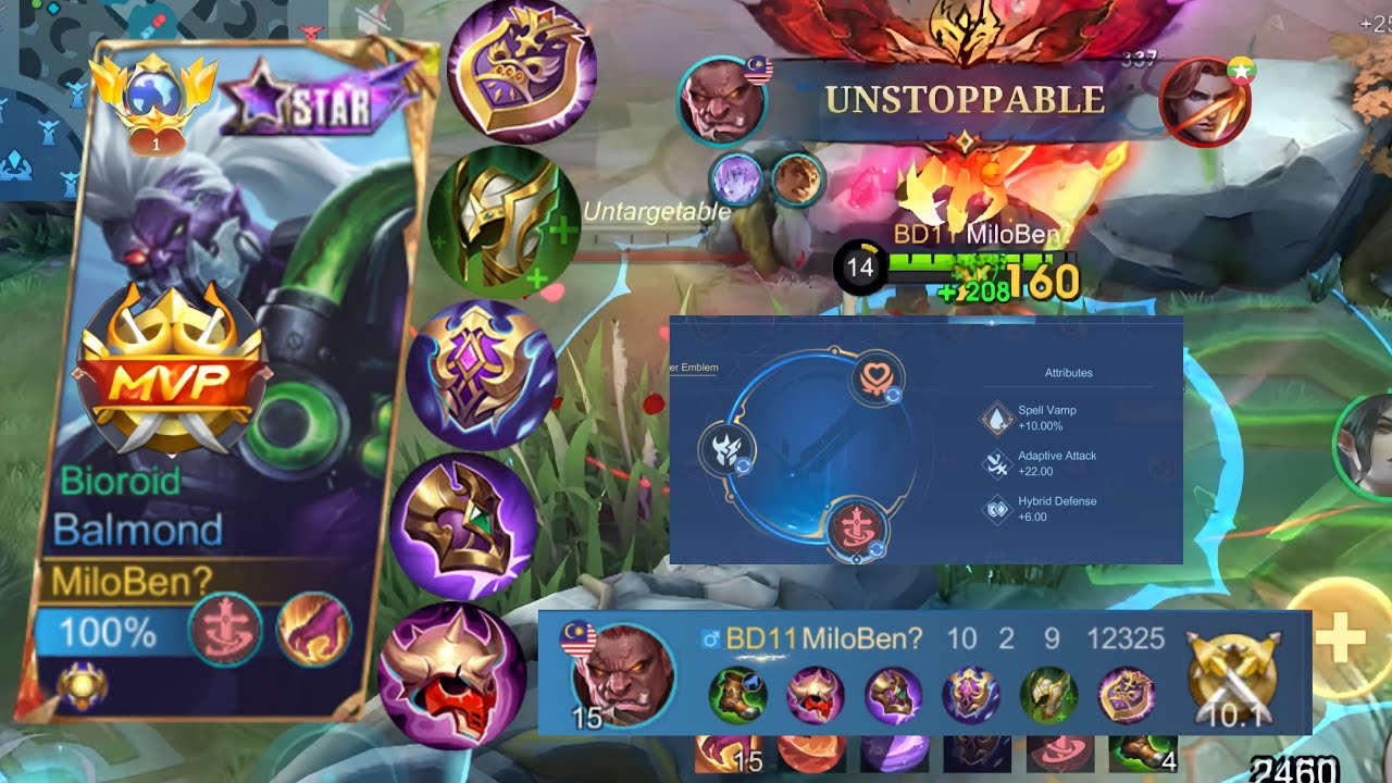 Balmond “ Snow Ball “ Di Early Game 🥶 Balmond Best Build 2024 + Emblem ...