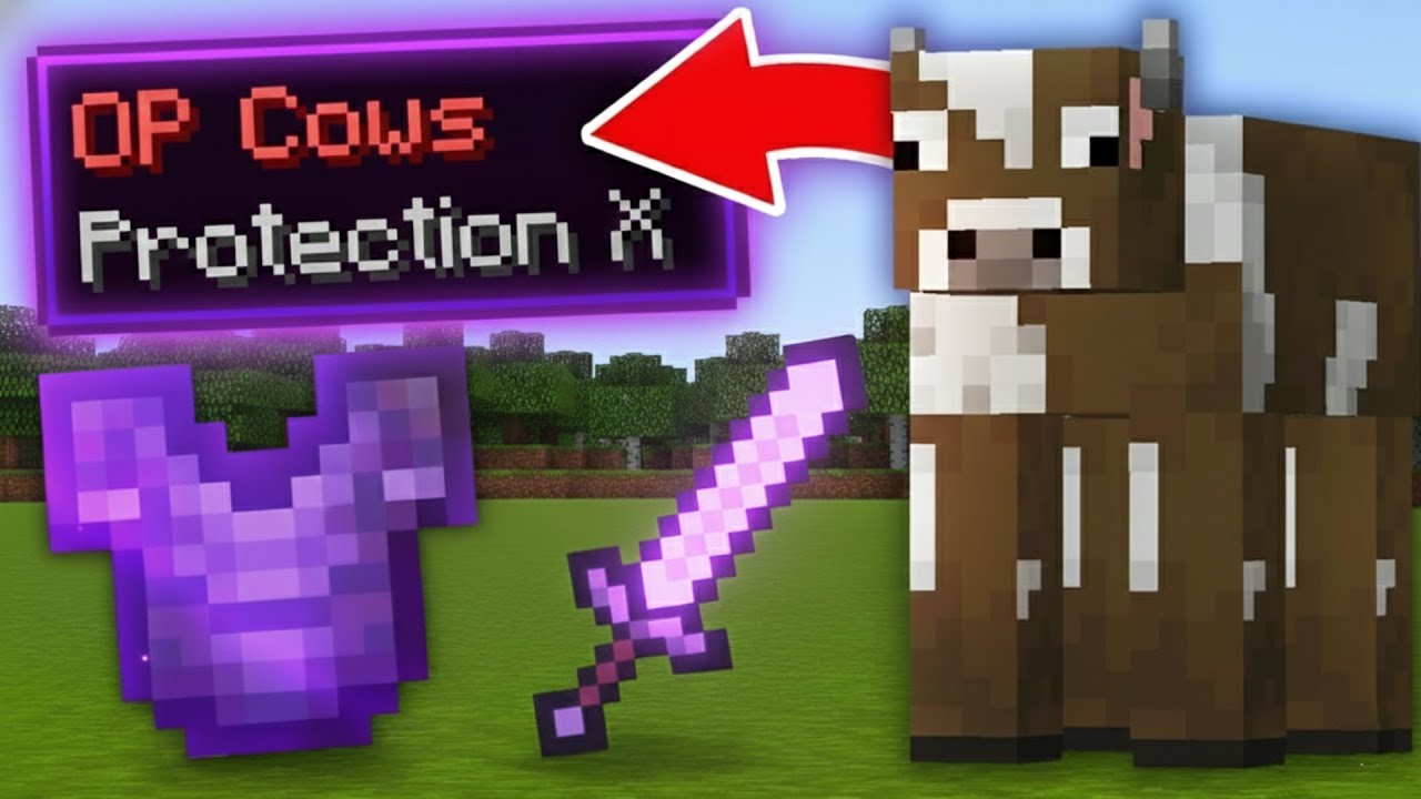 Minecraft, But Cows Drop EXTREME OP ITEMS! - YouTube