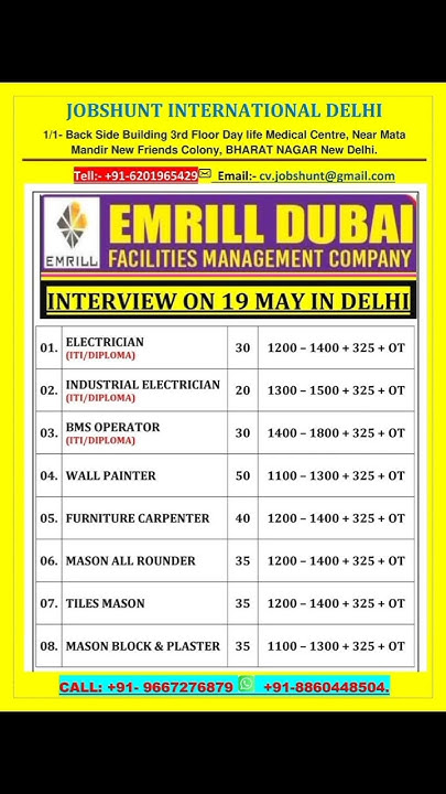EMRILL COMPANY DUBAI INTERVIEW AT DELHI. - YouTube