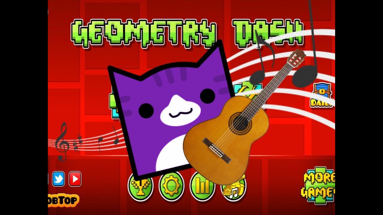 PLAYING GEOMETRY DASH WITH A GUITAR! - YouTube