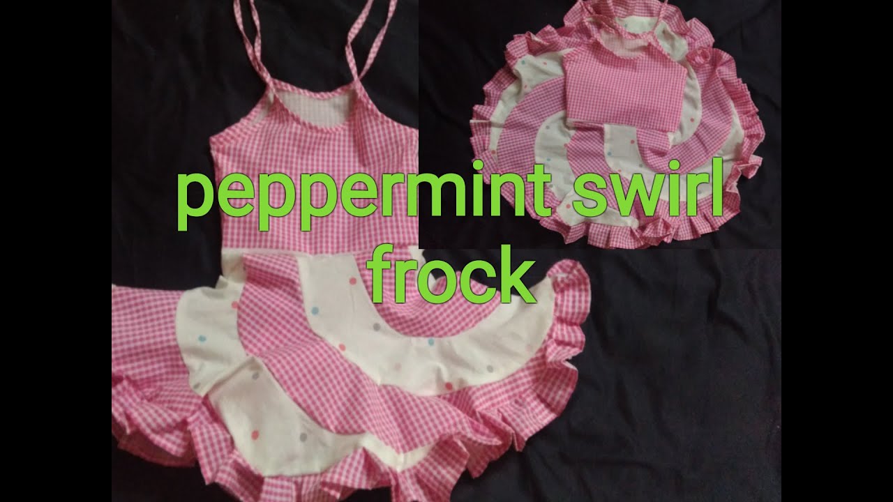 peppermint swirl frock easy cutting and stitching / kids frock - YouTube