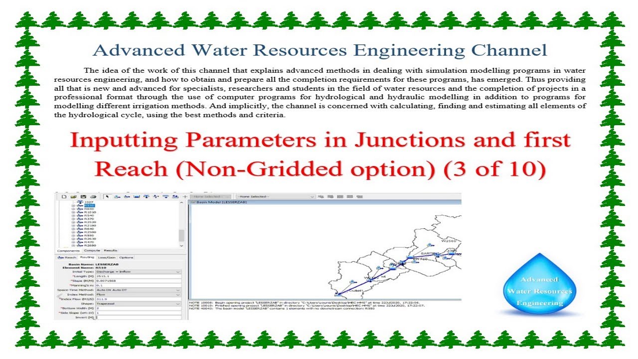 Inputting Parameters in Junctions and first Reach in HEC HMS, Non ...