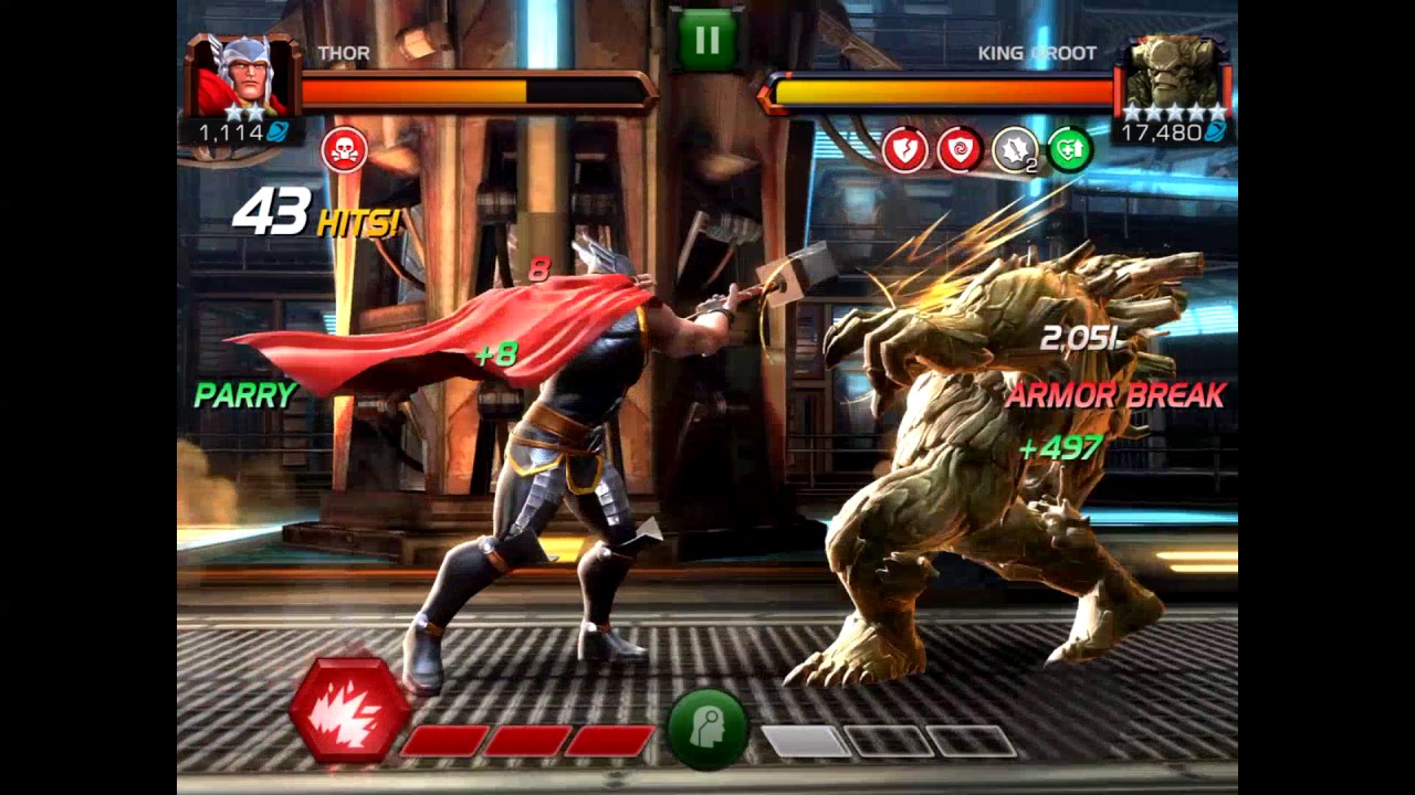 Marvel contest of champions 2 star thor Vs master mode King groot ...