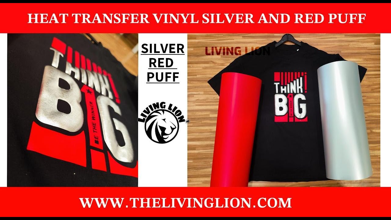 how to print silver puff & red puff on cotton T-shirt using HTV and ...