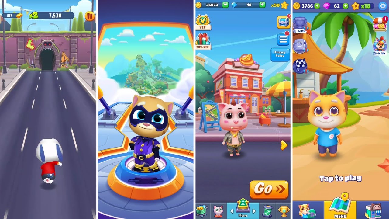 Talking Tom Gold Run,Talking Tom Hero Dash,Pet Runner,Running Pet ...