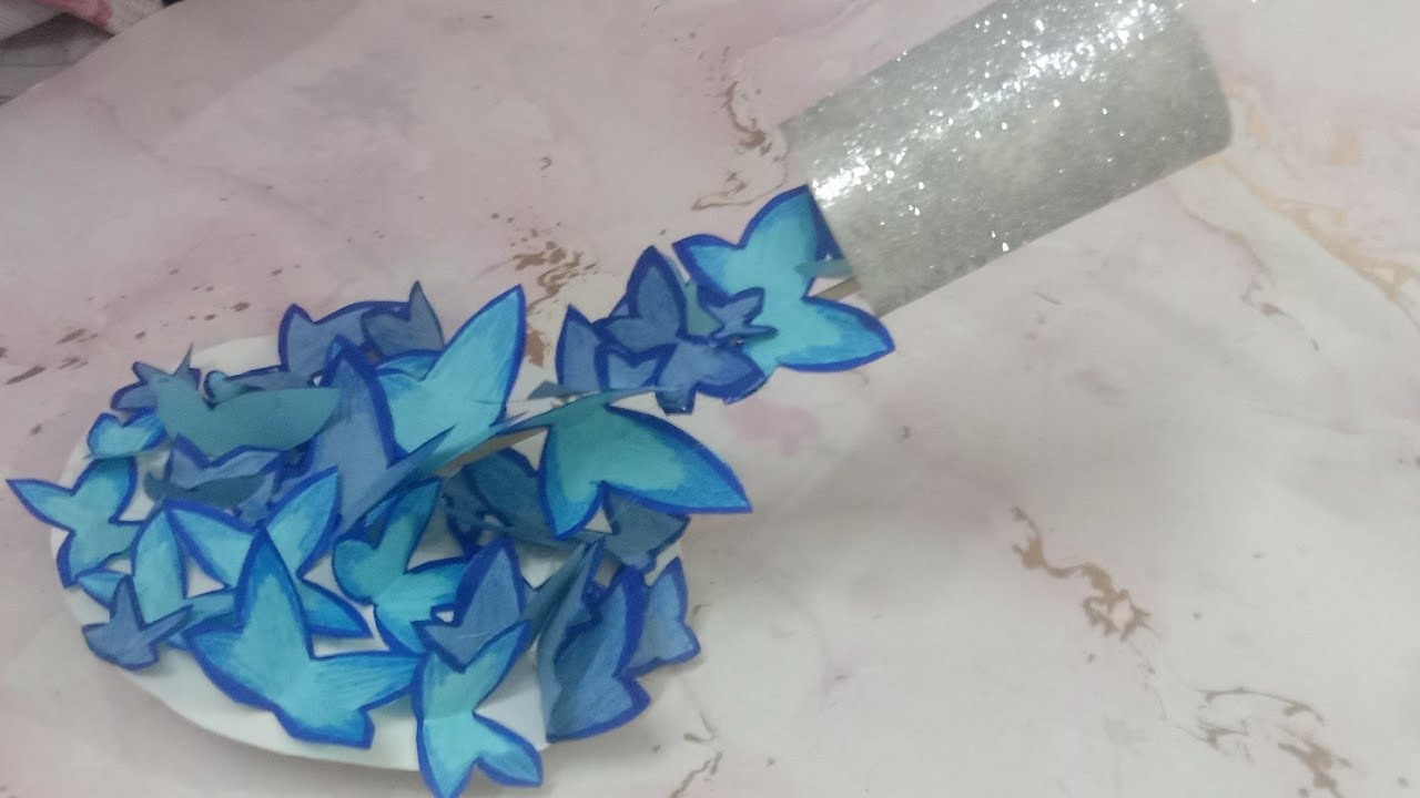 Paper floating cup/Butterfly fall/ Showpiece making /Home decor ideas ...