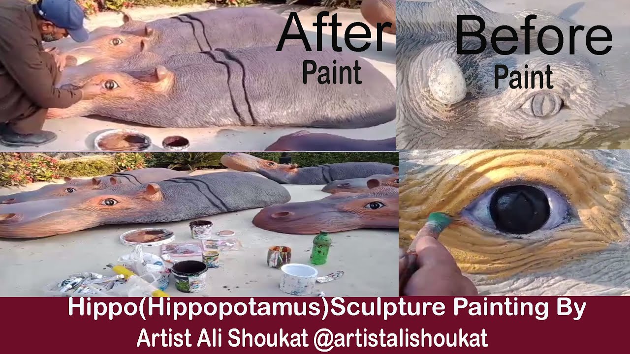 Sculpture Painting Hippo(Hippopotamus)|Basic Techniques of Sculpture ...