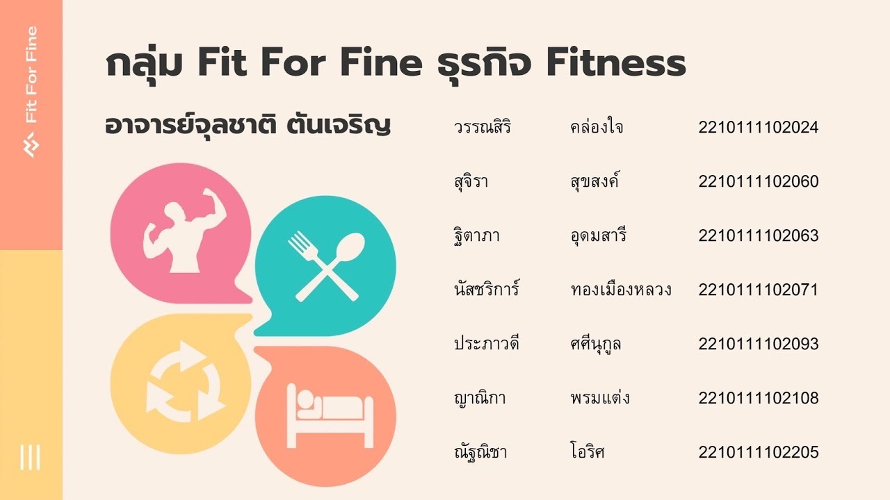 FIT FOR FINE ธุรกิจ Fitness - YouTube