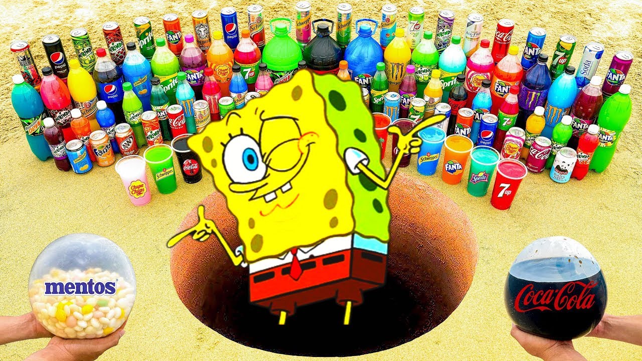 Experiment: Coca Cola vs Mentos & Big Fanta, Mtn Dew, Monster ...