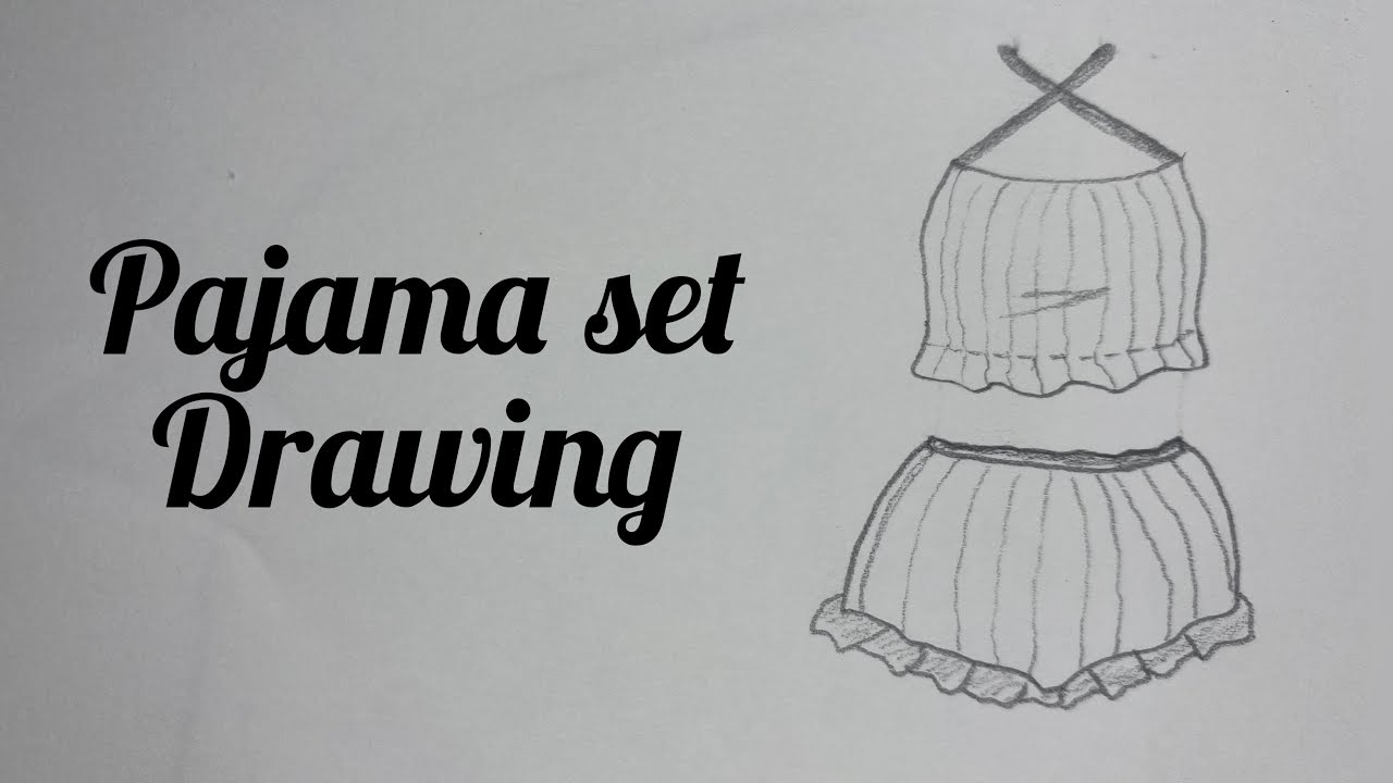 How to draw summer pajama set - pencil sketch - YouTube