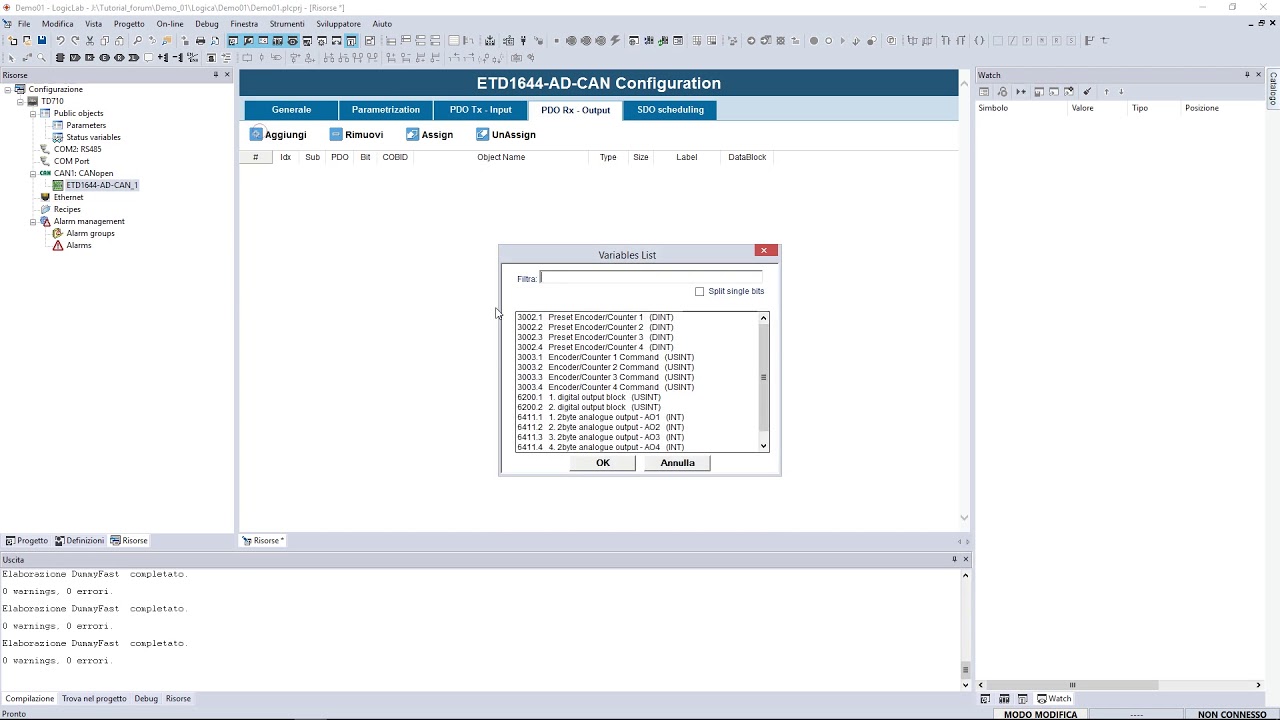 Pixsys LogicLab / Movicon tutorial n. 6 - LogicLab: programmare una ETD1644 CAN (ITA) - YouTube
