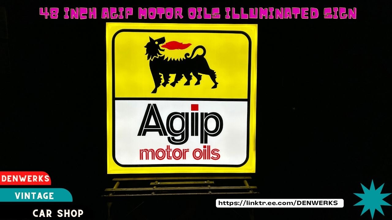 48 inch Agip Illuminated Sign Agip Motor Oils Ferrari Automobilia ...