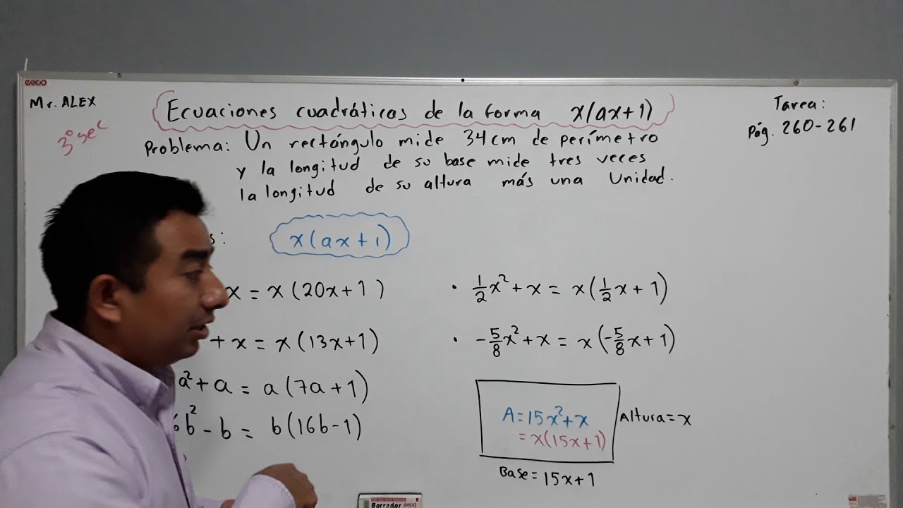 Ecuaciones cuadráticas de la forma x(ax+1) - YouTube