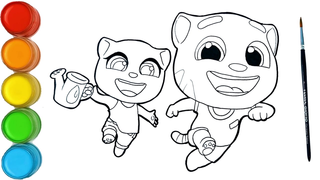 Menggambar dan Mewarnai Talking Tom Heroes - tom angela menanam ...