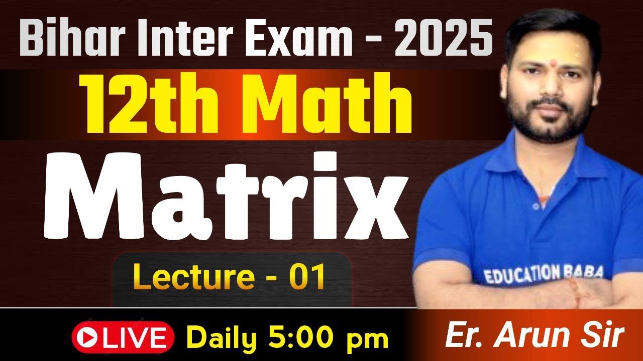 Class 12 Math Bihar Board | Matrix Class 12 Bihar Board | Bihar Board ...