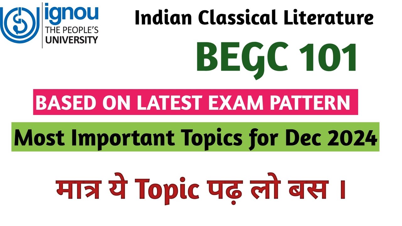 begc 101 important questions 2024 | begc 101 Indian Classical ...